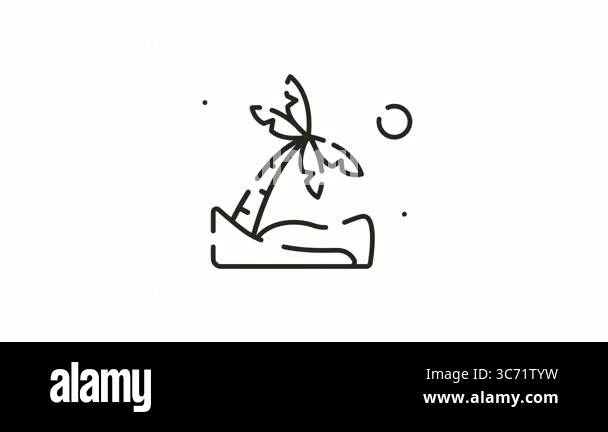 Looping Animated Outline Palm Tree Icon Stock Video Footage - Alamy