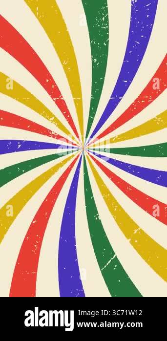 Abstract Spiral Retro Animated Background. Vintage Swirl Vertical ...