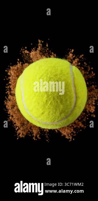 Super Slow Motion of Falling Tennis Ball with Powder Explosion, Top ...