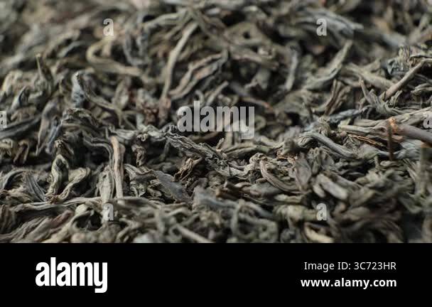 Dark and Twisted Ruhunu Tea Leaves. Pure Ceylon Tea Macro Stock Video ...