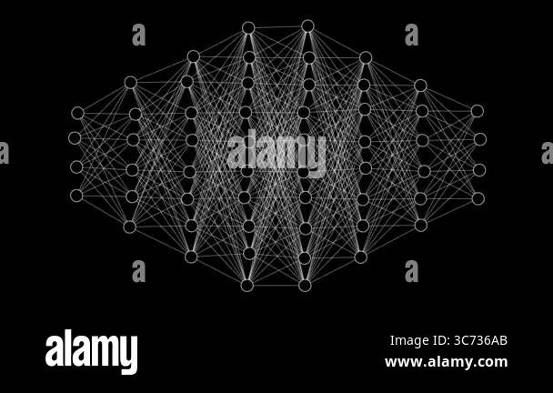 Illustrative Animation of Neural Network. Concept: Chatbot, Artificial Intelligence, Deep ...