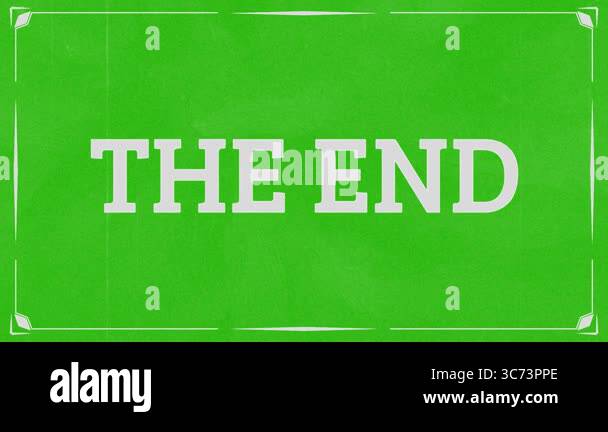 Retro Outro. Vintage pop-up text screen saver with text: THE END. A re ...