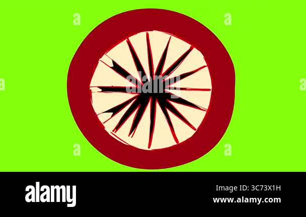 Cartoon mouth with sharp teeth animation on a green screen. Concept of ...