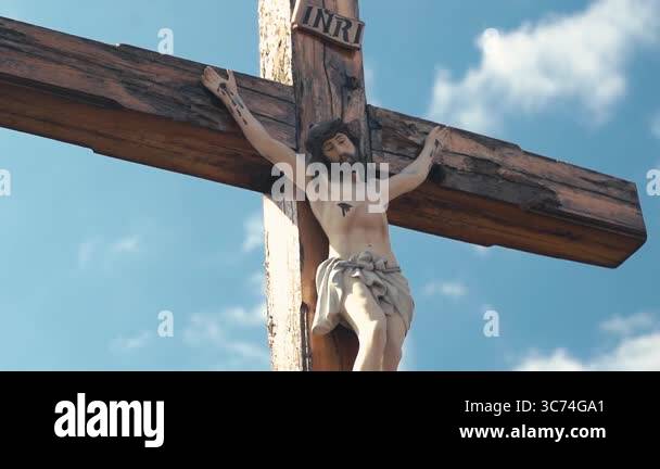 Crucifixion of Christ against the sky background. Catholicism ...