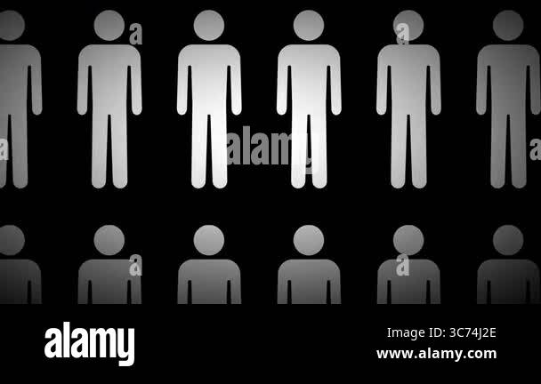 A group of people in grayscale with one highlighted, symbolizing focus ...