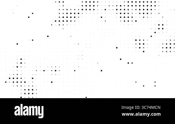 white abstract animated dots and grid halftone texture looping ...