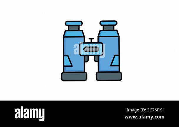 Animated binoculars with blue optics for distant viewing, suitable for ...