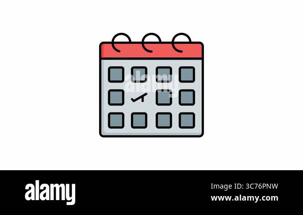 Animated calendar page with a schedule task, ideal for scheduling ...
