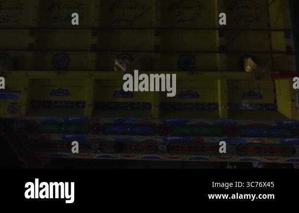 Pakistani Jingle Truck Driving by a Highway at Night nearby Islamabad ...