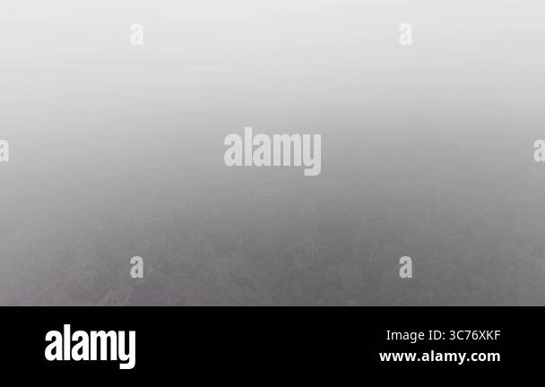 Verdant mountain of koh chang island gradually emerging from dense fog ...