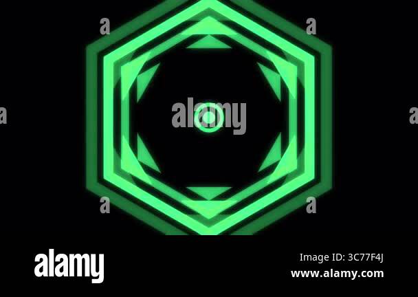 Hexagon Icon Blinking M Green Animation Loop Stock Video Footage - Alamy