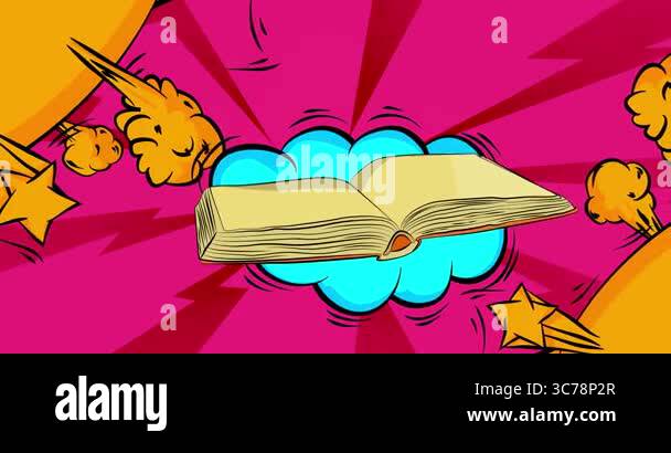 Cartoon book, comic book storytelling video. Retro comics pop art ...