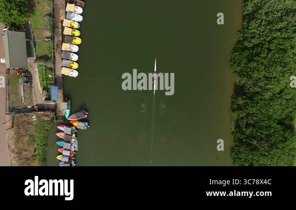 Rowing contest of rowing, sport, Aerial view Stock Video Footage - Alamy