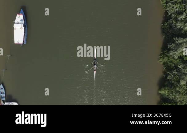 Rowing contest of rowing, sport, Aerial view Stock Video Footage - Alamy