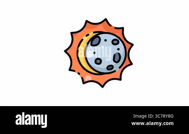 animation of Sun and moon in a celestial backdrop, ideal for astrology ...