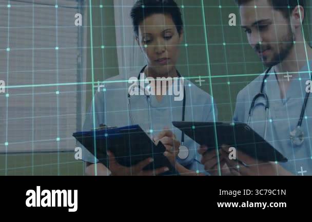 Reviewing patient charts, healthcare professionals using digital data ...