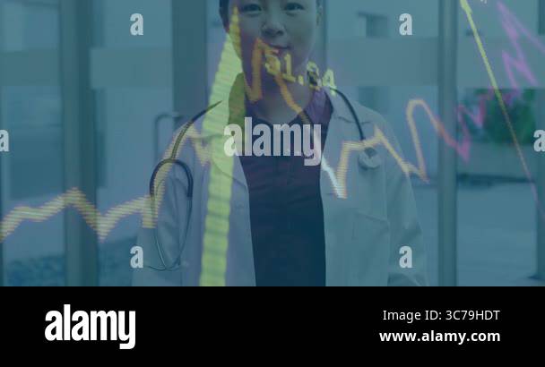 Doctor stethoscope examining fluctuating graph Stock Videos & Footage ...