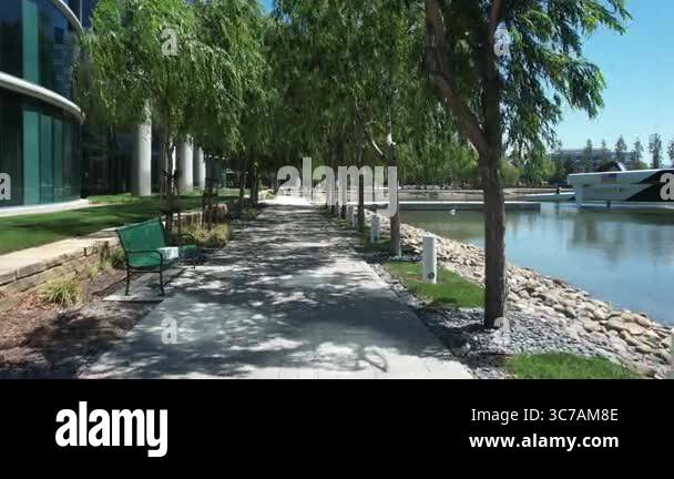 Oracle headquarters, lake Larry Ellison, California, USA Stock Video ...