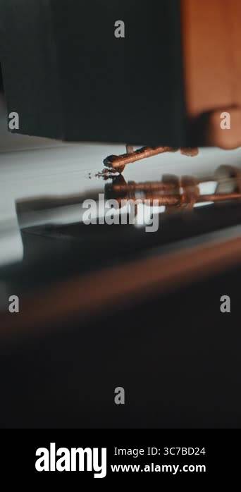 Vinyl Record Player: Stylus Needle Touching Grooves, Playing Melody ...