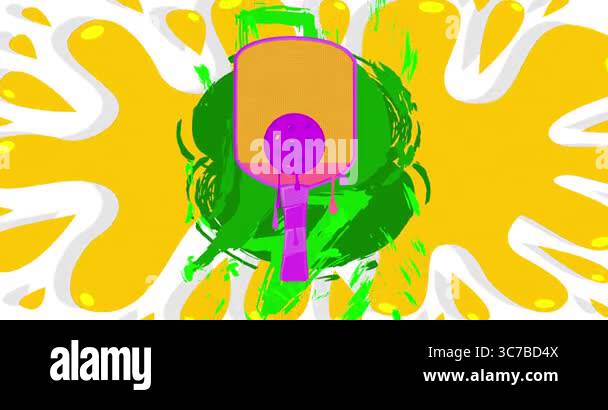 Pickleball rocket and ball Graffiti tag animation. Abstract modern ...