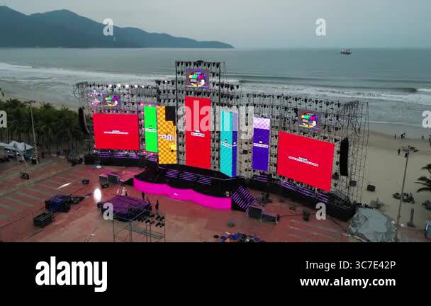led screen installation and calibration for event stage setup, panel ...