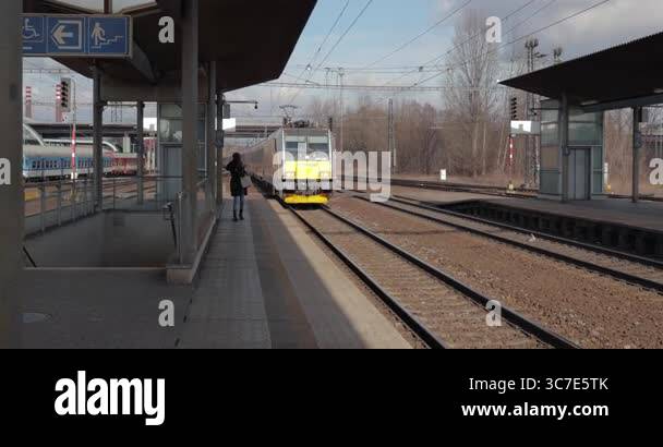 Ostrava, Czechia - February 3, 2025: Passenger train of Regiojet ...