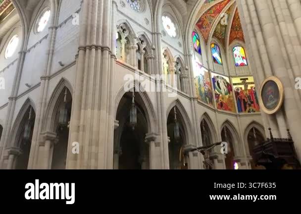 Cathedral of Santa Mara la Real de la Almudena in the centre of Madrid ...