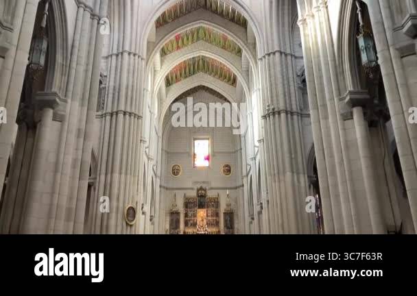 Cathedral of Santa Mara la Real de la Almudena in the centre of Madrid ...