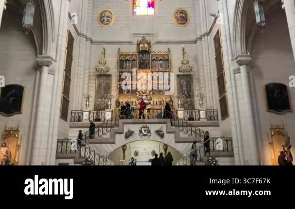 Cathedral of Santa Mara la Real de la Almudena in the centre of Madrid ...