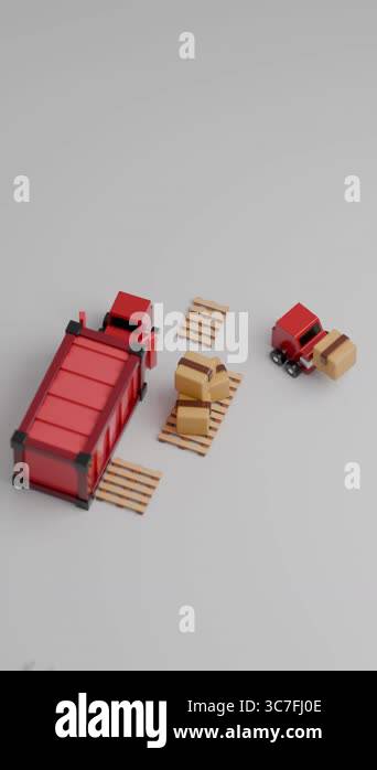 3D loop satisfying logistics animation Stock Video Footage - Alamy