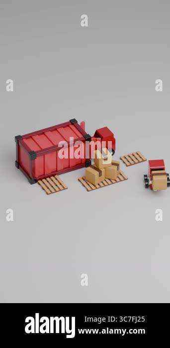 3D loop satisfying logistics animation Stock Video Footage - Alamy