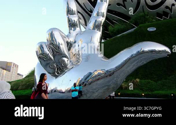 Dubai, UAE - January 16, 2024: Dubai museum view with victory hand ...