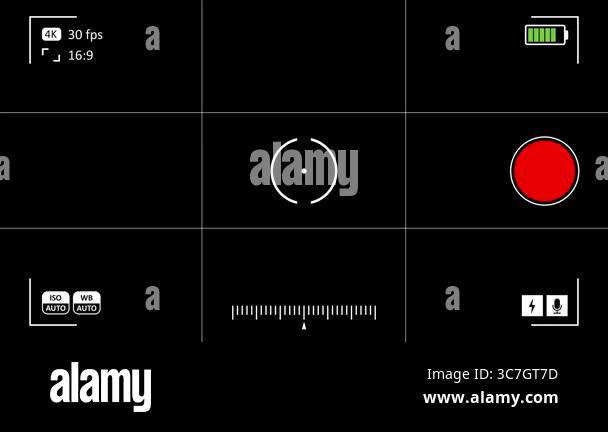 Camera recording screen overlay. Timecode and blinking recording ...