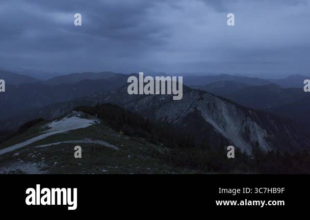 Mountain view time lapse from mountain Hochfelln in Bavaria, Germany ...