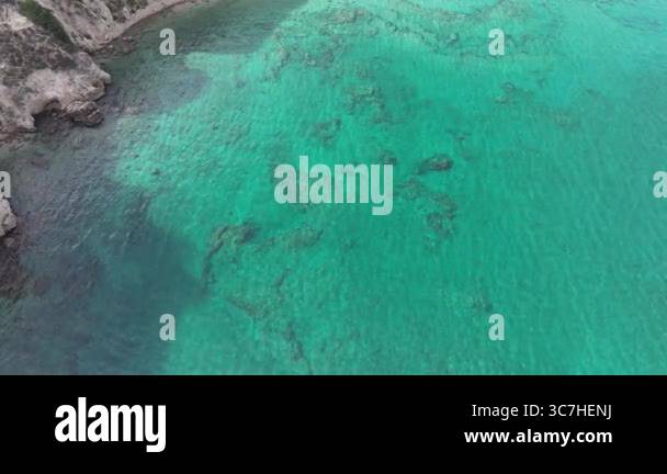 Aerial view of beach on Crete island with azure clear water, Greece ...