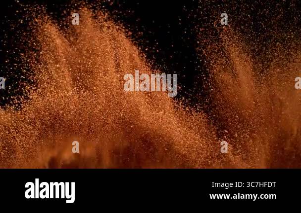 Super Slow Motion Detail Shot of Clay Explosion . Filmed on High Speed ...