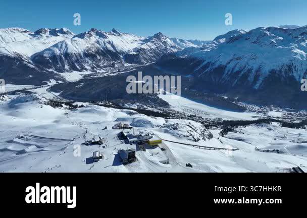 St Moritz, Switzerland: Aerial drone photography of the Saint Moritz ...