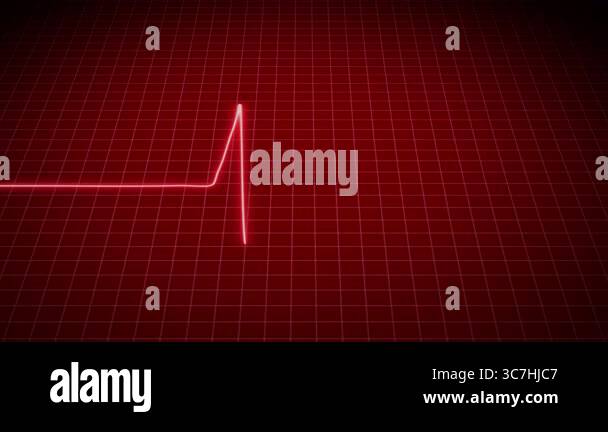 3d Glowing Heartbeat line animation on a grid background, Heartbeat ...