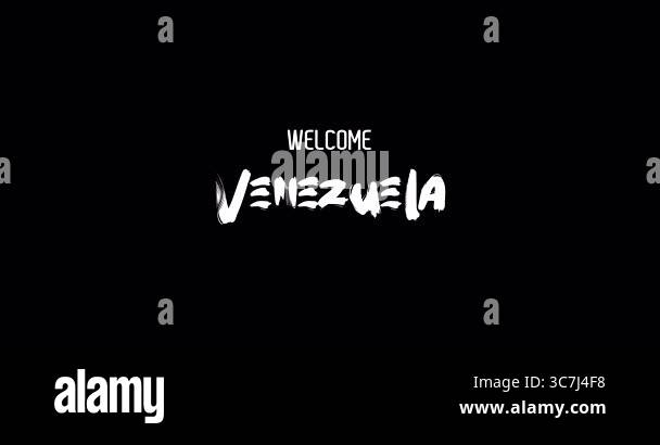 Welcome Venezuela Country Name In Bold Text Typography Animation Effect ...