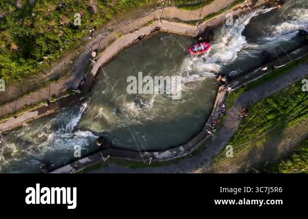 Footage of rafting sport done on a high-flow, raging river Stock Video ...