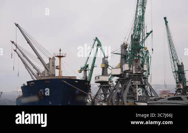 Cargo Shipping or Storage Delivery of Freight Containers to Port Dock ...