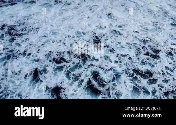 ocean surface foaming from waves, texture and shape of sea water ...