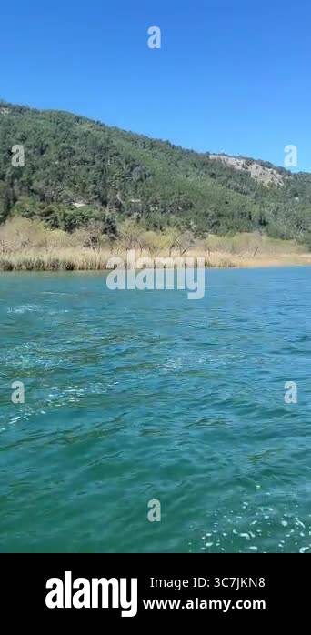 Vertical 4k video of Krka National Park,Croatia. Peace and relaxation in a natural environment ...