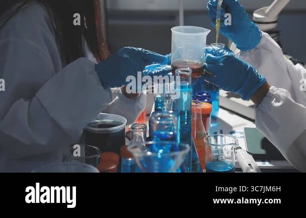 scientist doing experiments in laboratory, science education concept ...