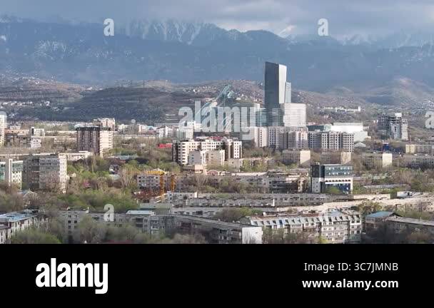 Almaty, Kazakhstan, 04.07.2025. View from a quadcopter on the central ...