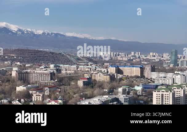 Almaty, Kazakhstan, 04.06.2025. View from a quadcopter on the central ...