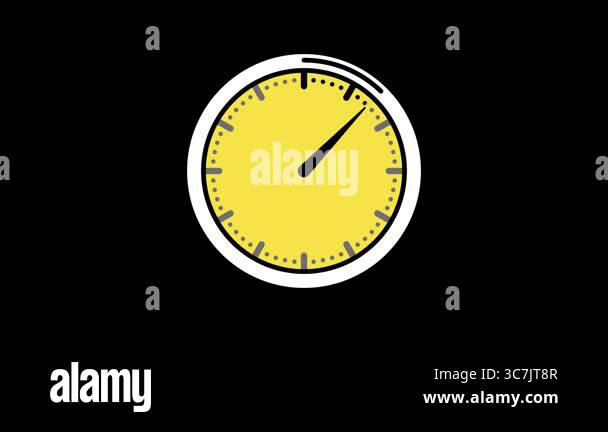 Flat-style yellow countdown timer with black background showing a 45 ...