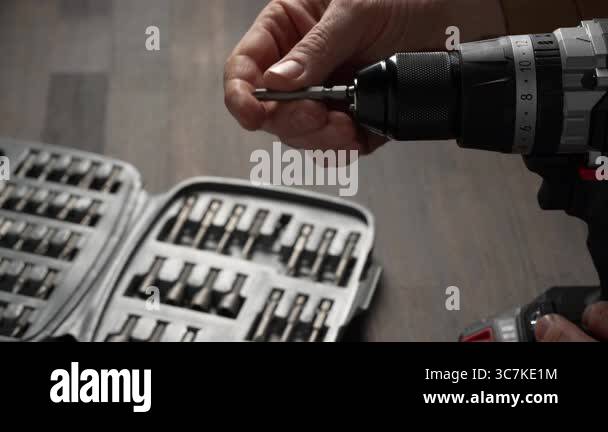 Battery cordless screwdriver set bits Stock Videos & Footage - HD and ...