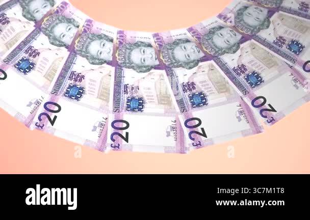 Dazzling Looping Design 20 Pound Curency of Jersey Stock Video Footage ...