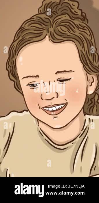 A joyful child drawing with a colorful palette, showcasing creativity ...